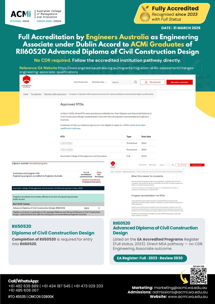 Full Accreditation by Engineers Australia as Engineering Associate ...